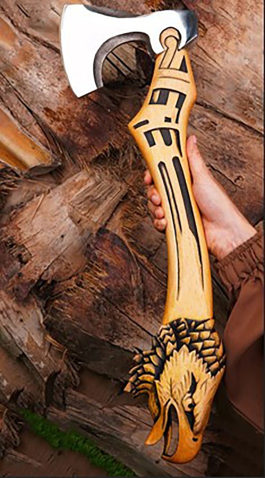 Handmade Viking Eagle Axe Wood Carved Handle Best Viking Gift best ...