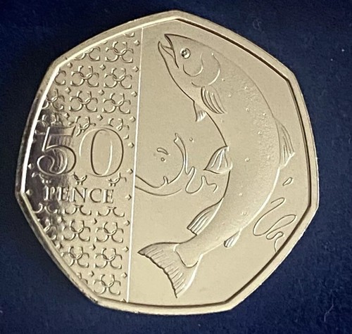 Ultra Rare Atlantic Salmon 50p Coin 2023 Uncirculated Mint Condition ...