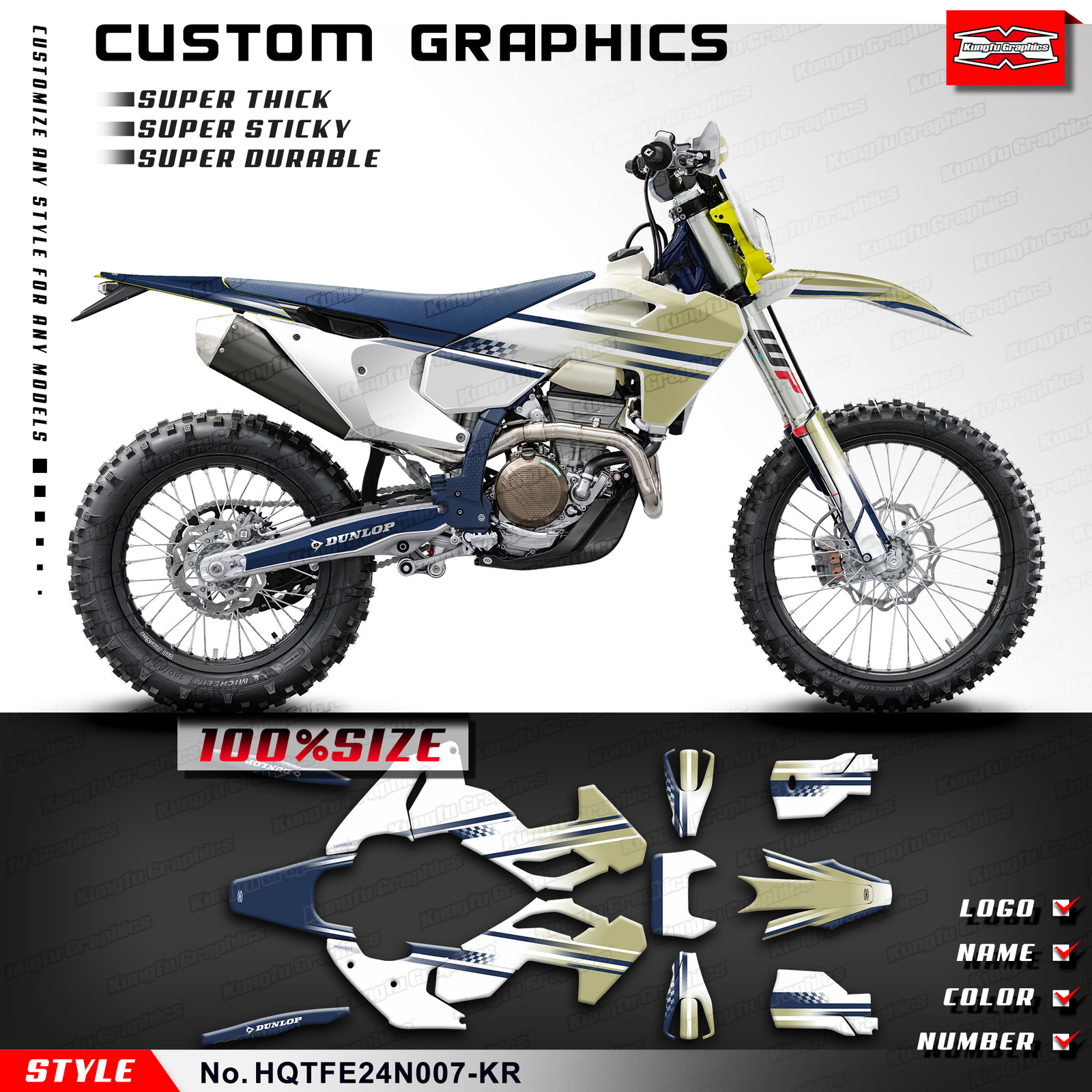 Motorcycle Graphics Wrap Sticker for TE FE 150 250 300 450 501 2024 ...