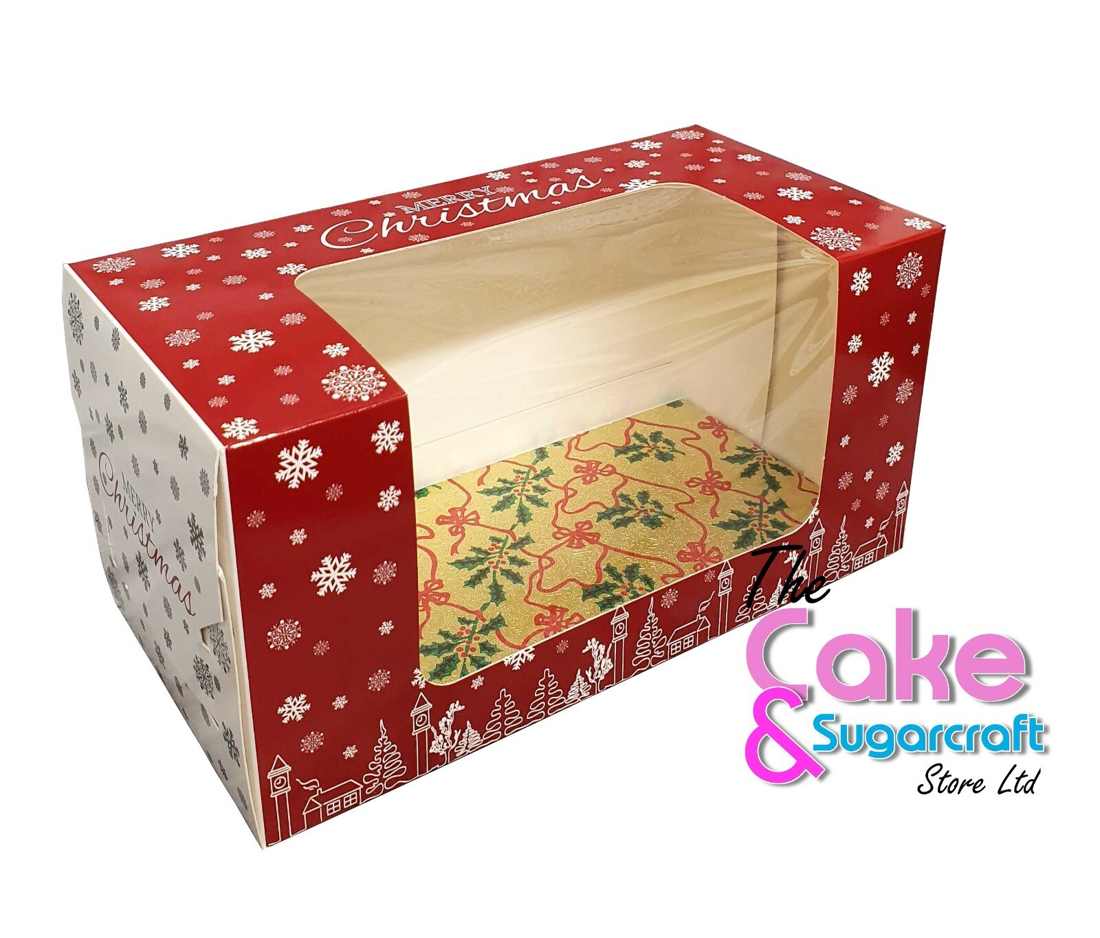 Christmas Yule Log Box and Board Xmas Log and Gold Log Board | eBay UK