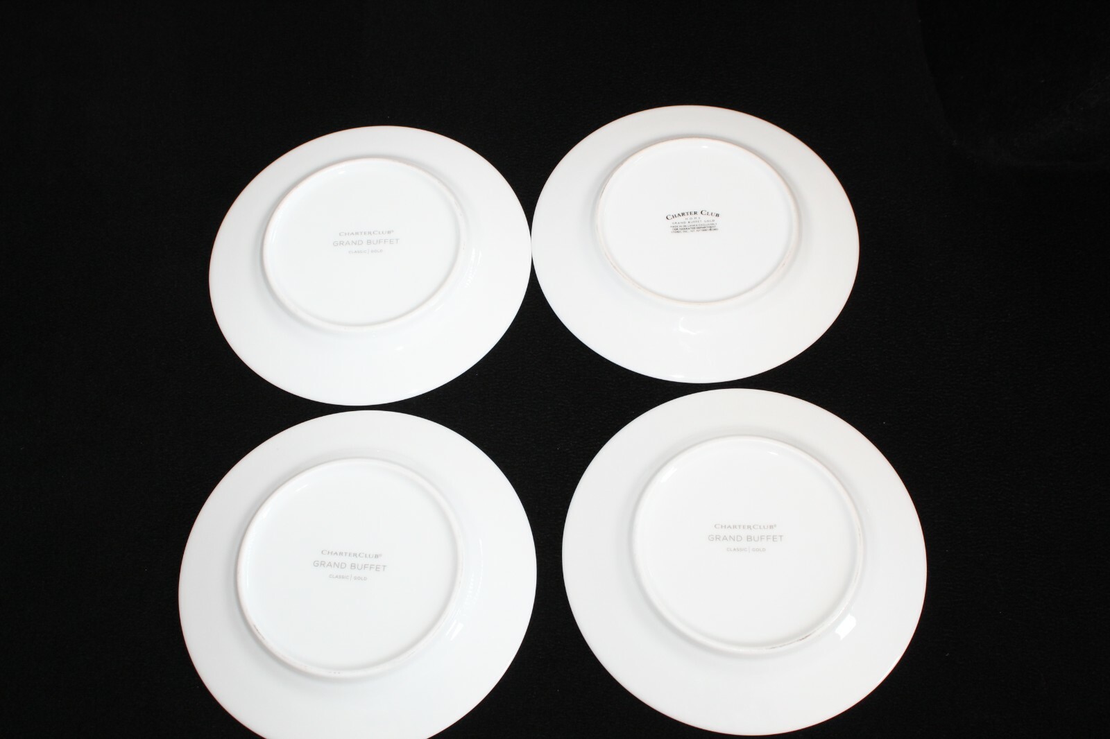 Charter Club Grand Buffet Porcelain Gold Appetizer Plate Set of 4 j | eBay