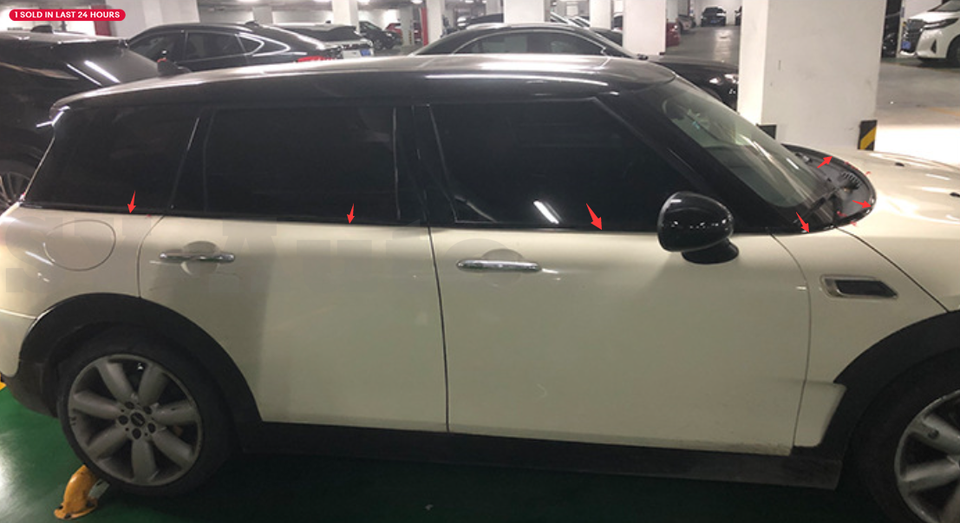 For 2016-2024 Mini Clubman F54 Gloss Black Stainless Steel Window Trim ...