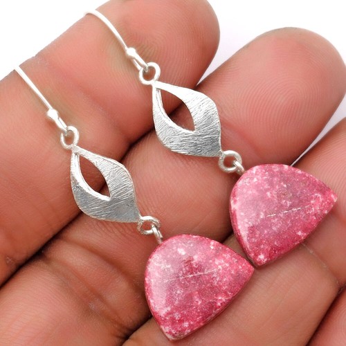 Natural Pink Thulite - Norway 925 Sterling Silver Earrings Jewelry E-1094 | eBay