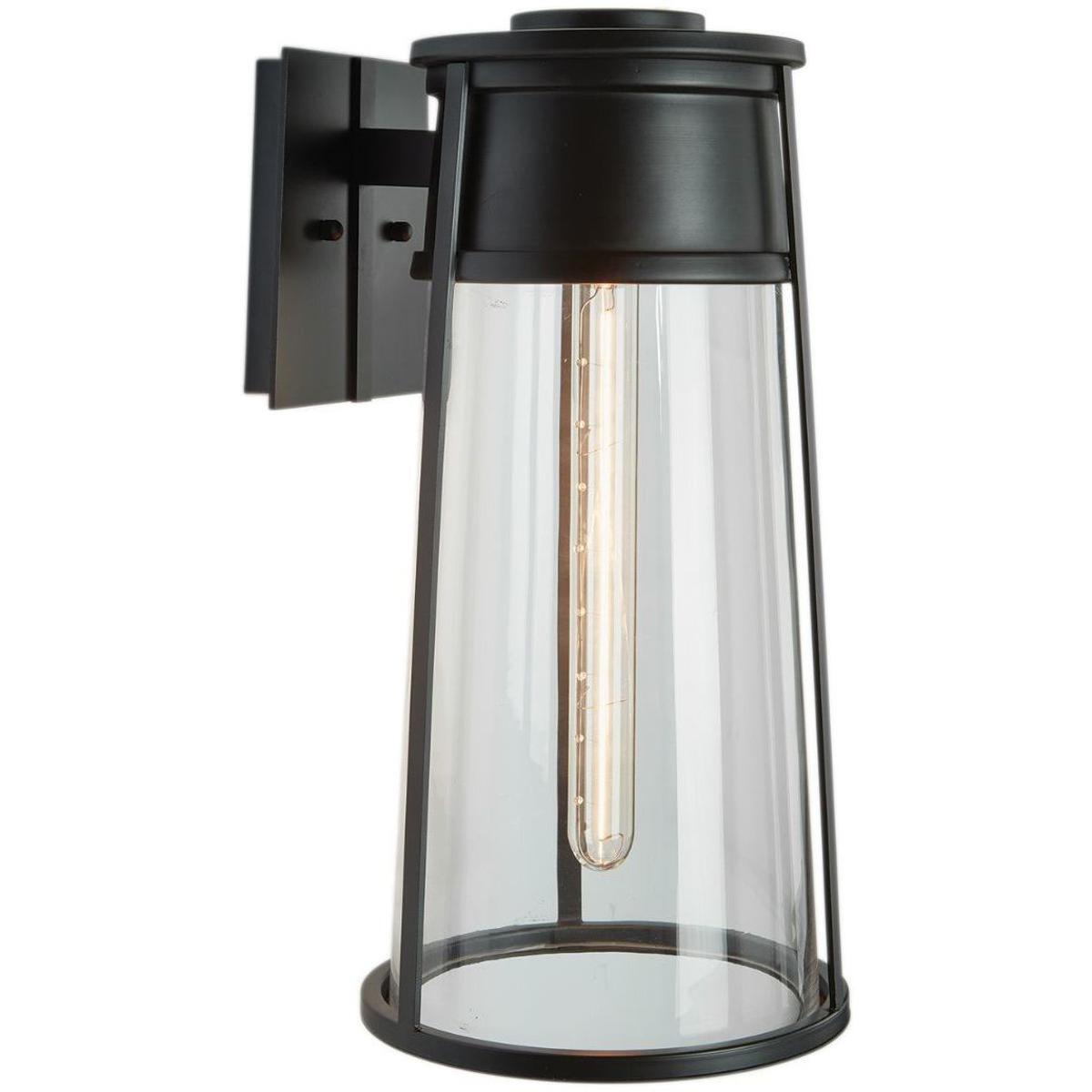 Norwell Lighting 1246-MB-CL Cone Outdoor Wall Light Matte Black for ...