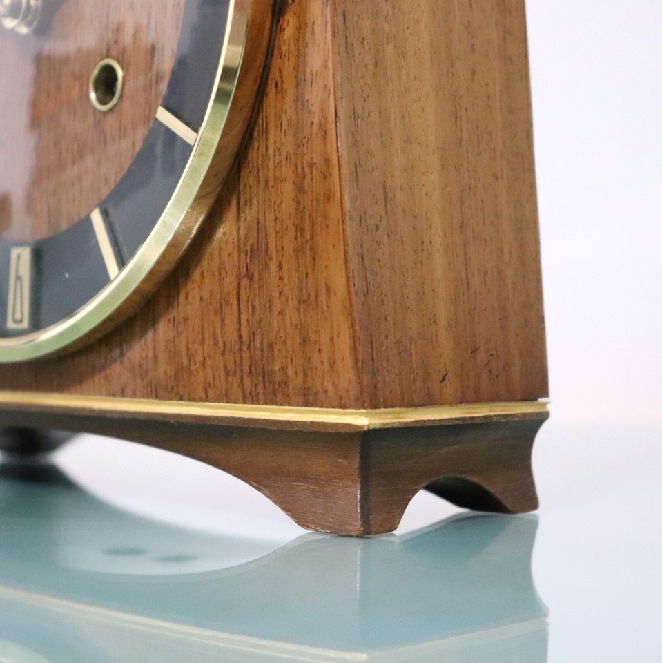 HERMLE Mantel Clock ICONIC! Vintage High Gloss 1964 SQUARE 3 Bar Chime ...