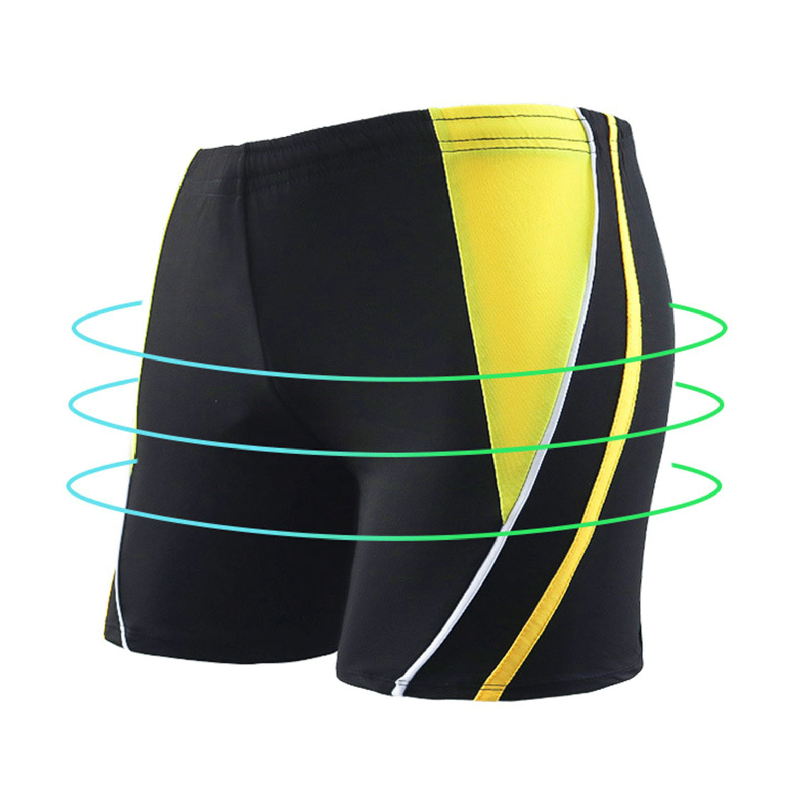 Bathing Trunks Mid-rise Wading Quick Drying Swimming Trunks Streamlined ...