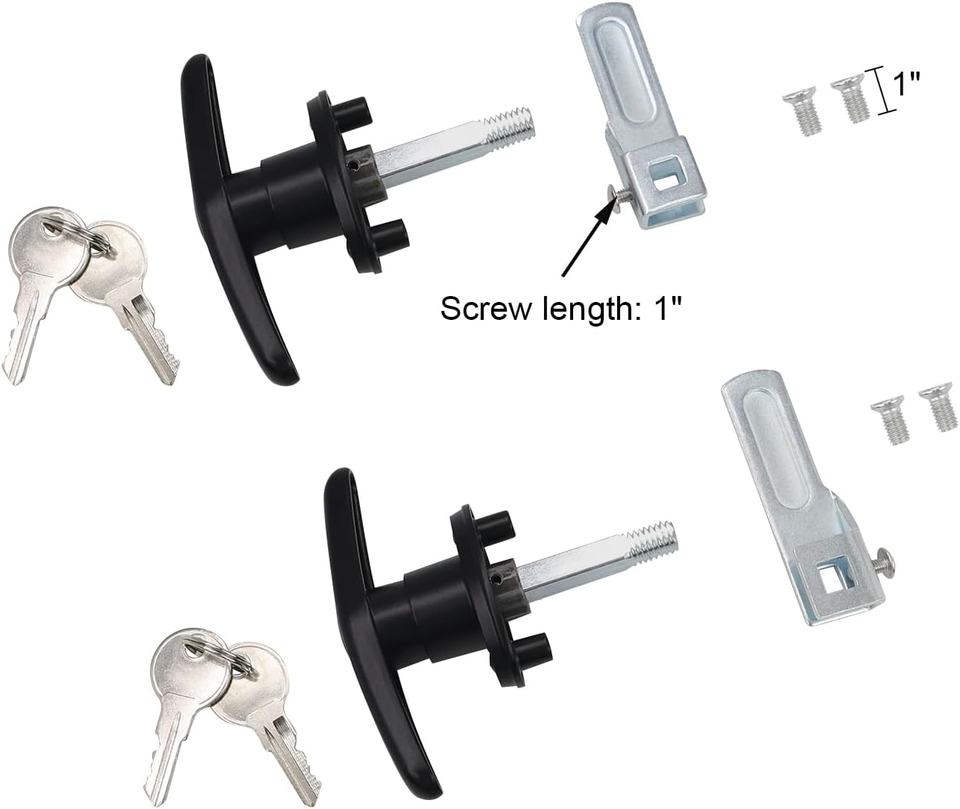 Truck Cap Camper Shell T-Handle Lock Set w/ Keys Left & Right Black ...