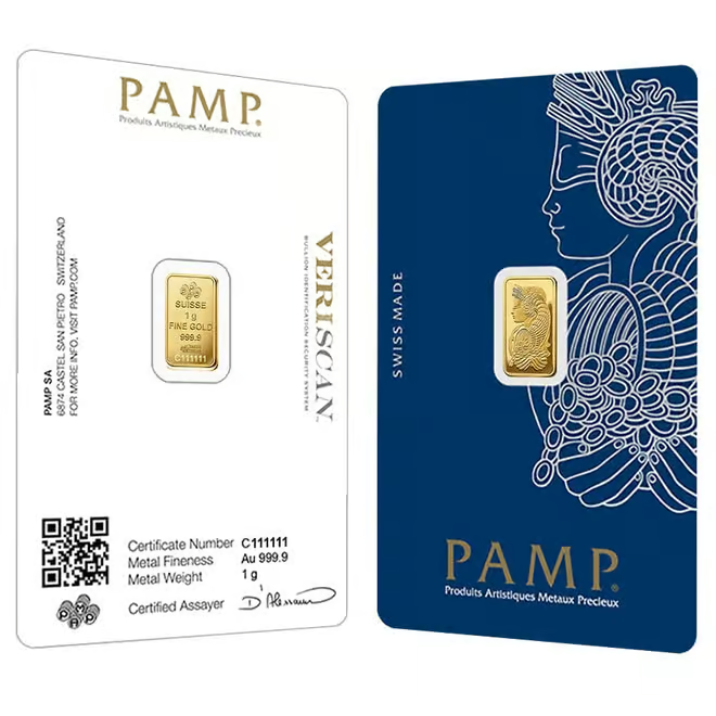Pamp Suisse Lady Fortuna 1 Gram Gold Bar - Large Assay Card | eBay