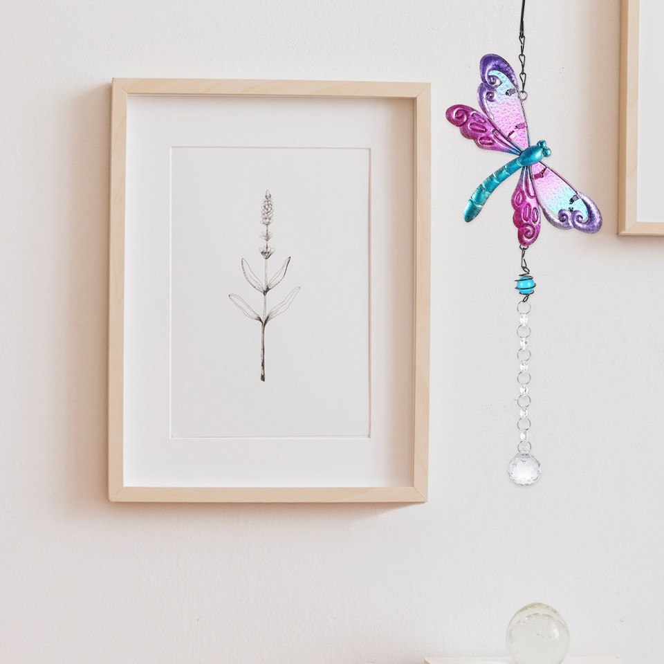 Hanging Glass Dragonfly Garden Pendant Light Pull Chain Extender | eBay ...