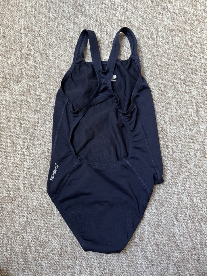 Girls Navy Speedo Racing Back Swimsuit Endurance Ages 11-12 | eBay