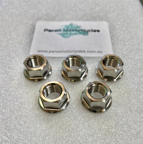Yamaha Sprocket Nuts Titanium 5 Pack m10 x 1.25mm flanged nut | eBay