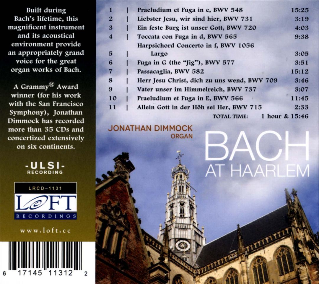 JONATHAN DIMMOCK BACH AT HAARLEM NEW CD 617145113122 | eBay