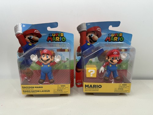 Super Mario Toy Figures Mario with Super Leaf and Question Mark ...