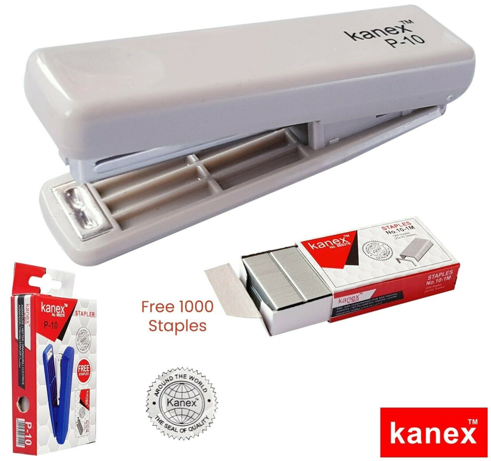 KANEX MINI P10 STAPLER "CREAM" BRIGHT COLOUR FREE 1000 STAPLES OFFICE ...