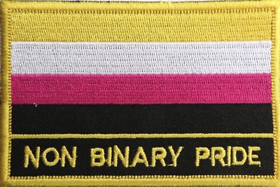 Non-Binary Genderqueer (GQ) Pride Embroidered Rectangular Patch | eBay UK