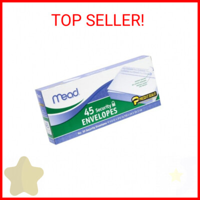 Mead #10 Envelopes, Security Printed Lining for Privacy, Press-It Seal ...