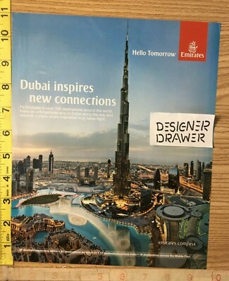 Emirates Airline Dubai City Scene Burj Khalifa Print Ad Advertisement ...