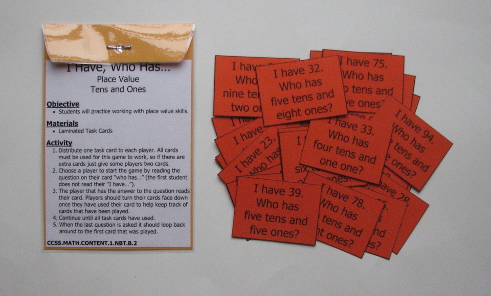 Teacher Made Math Center Game Place Value Expanded Form Tens & Ones | eBay