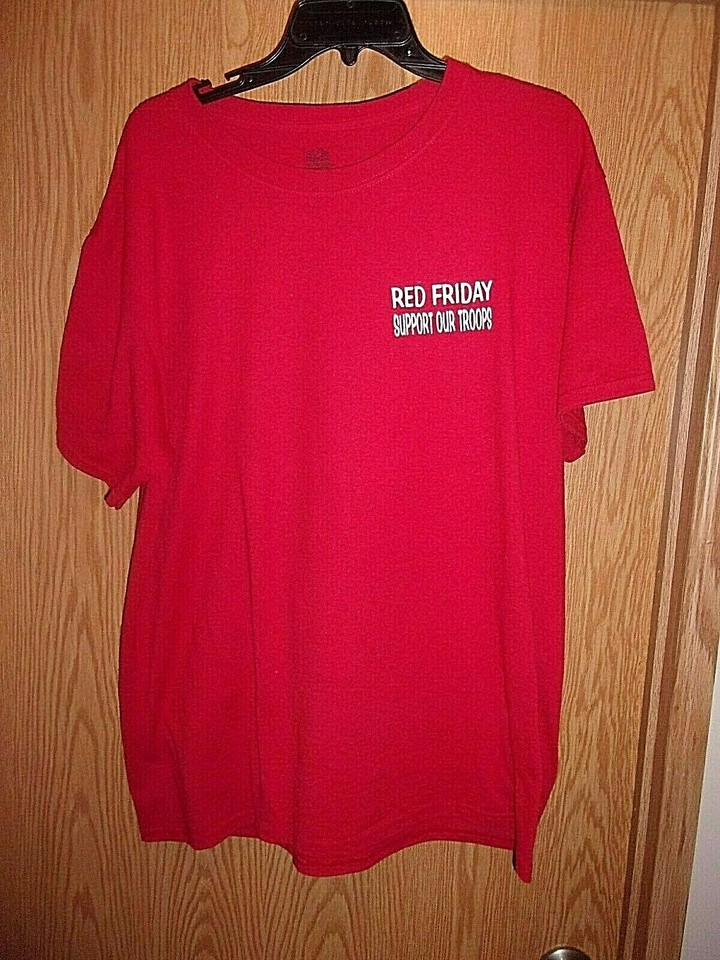 Red Friday their Blood run Red God bless America red graphic L t shirt ...