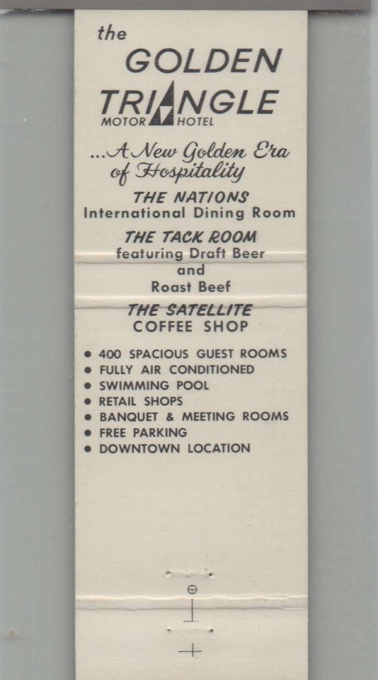 Matchbook Cover - Lodging The Golden Triangle Motor Hotel Norfolk, VA ...