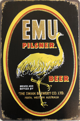 Emu Beer Rustic Garage Rustic Metal Tin Signs Man Cave, Shed & Bar Sign ...
