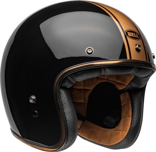 Bell Custom 500 Open Face Motorcycle Helmet Rally Gloss Black/Bronze ...