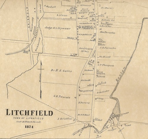 Litchfield Northfield Bantam Milton CT 1874 Maps with Homeowners Names ...