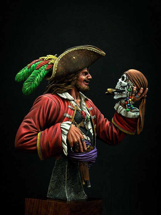 1/9 130mm Scale Resin Bust Building Kit Pirate With Skull Unassembled ...