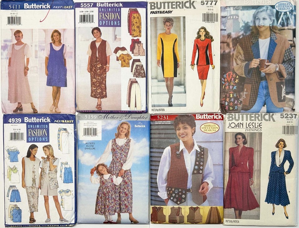 Lot of 75 Butterick Patterns 1990s for Women Mixed Sizes Uncut | eBay