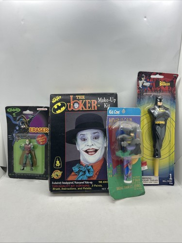 Vintage Batman LOT Ball Point Pen NOS Robin Eraser, Joker Make-up Kit ...