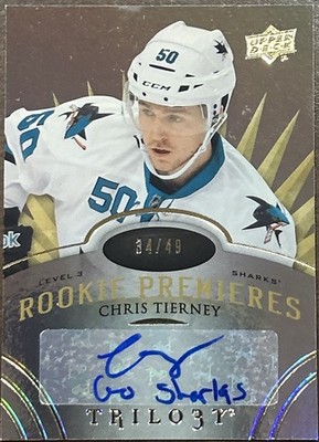 2014-15 UD TRILOGY LEVEL 3 CHRIS TIERNEY #193 /49 ROOKIE PREMIERES AUTO ...
