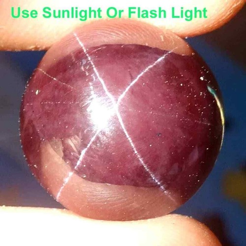 19.50 Cts. Natural Red Star Garnet 4 Rays Round Shape Certified ...