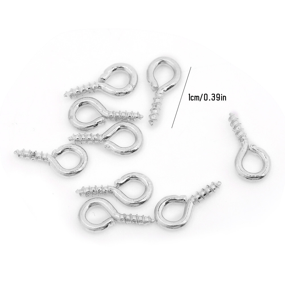 100pcs DIY Metal Screw Eye Pin Drill Hook Loop Clay Resin Jewelry ...