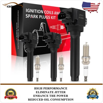 3 Ignition Coil & Spark Plug Kits For Mitsubishi Mirage G4 1.2L 2014 ...