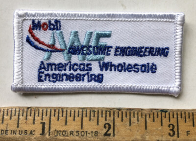 Mobil Awesome Engineering Logo Embroidered Patch Iron On Gas Service ...