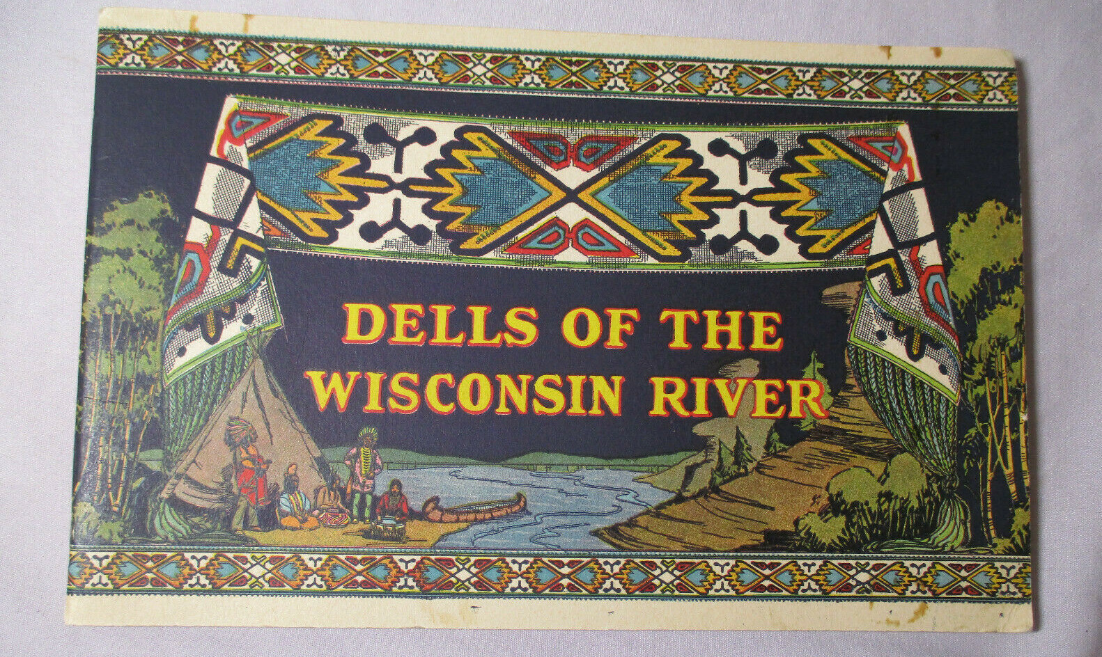 1936 Booklet DELLS OF THE WISCONSIN REVER 36 Pages COLOR TINTED PHOTOS ...