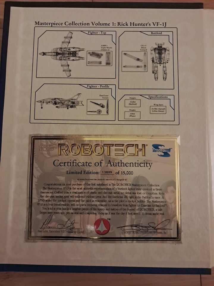 ROBOTECH MASTERPIECE COLLECTION MACROSS SAGA VOLUME 1 RICK HUNTER VF-1J ...