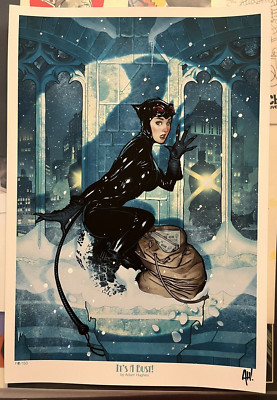 SIGNED It's A Bust! Adam Hughes Catwoman Selena Kyle Art Print Poster ...