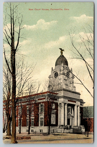 Painesville Ohio New Court House Vintage Postcard Clock Tower | eBay