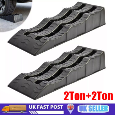 1Pair Car Ramps 4 Ton 2+2Ton Heavy Duty Lifting Plastic Ramps Van ...