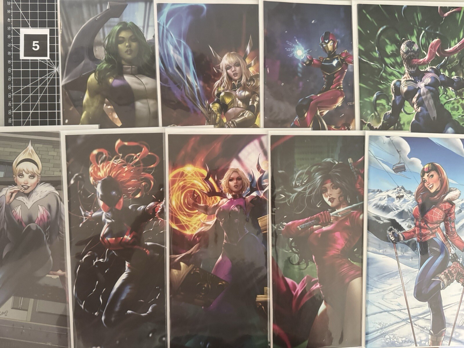 Mixed Lot of 9 Ratios Women of Marvel 1:100 J. Scott MJ Magik Gamora ...