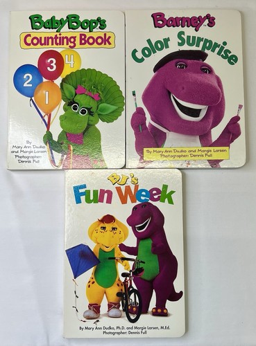 Barney Book Lot 3 Board Books BJ's Fun Week Color Surprise BabyBob ...