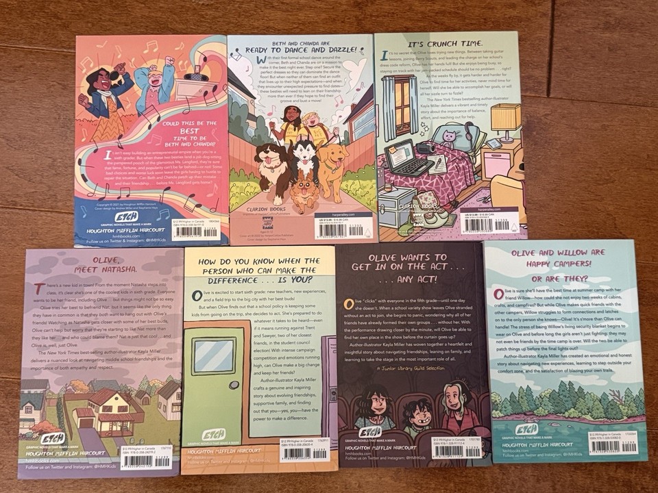 Lot Of 7 Chapter Book Graphic Novel Kayla Miller Camp Click Act Series ...