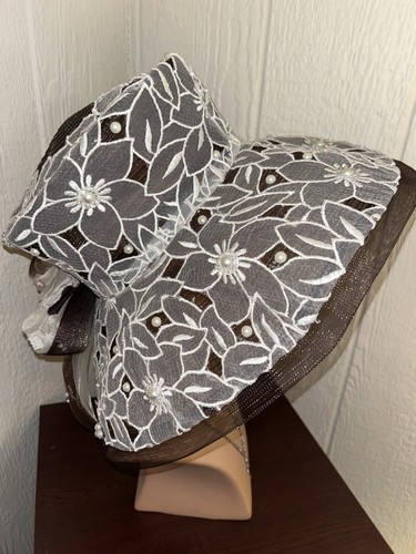 MS DIVINE Brown Lacey Church Wedding Kentucky Derby Hat | eBay