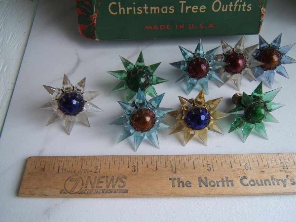 VINTAGE MATCHLESS WONDER STAR CHRISTMAS TREE LIGHTS W/ BOX 7/8 LIGHTS ...