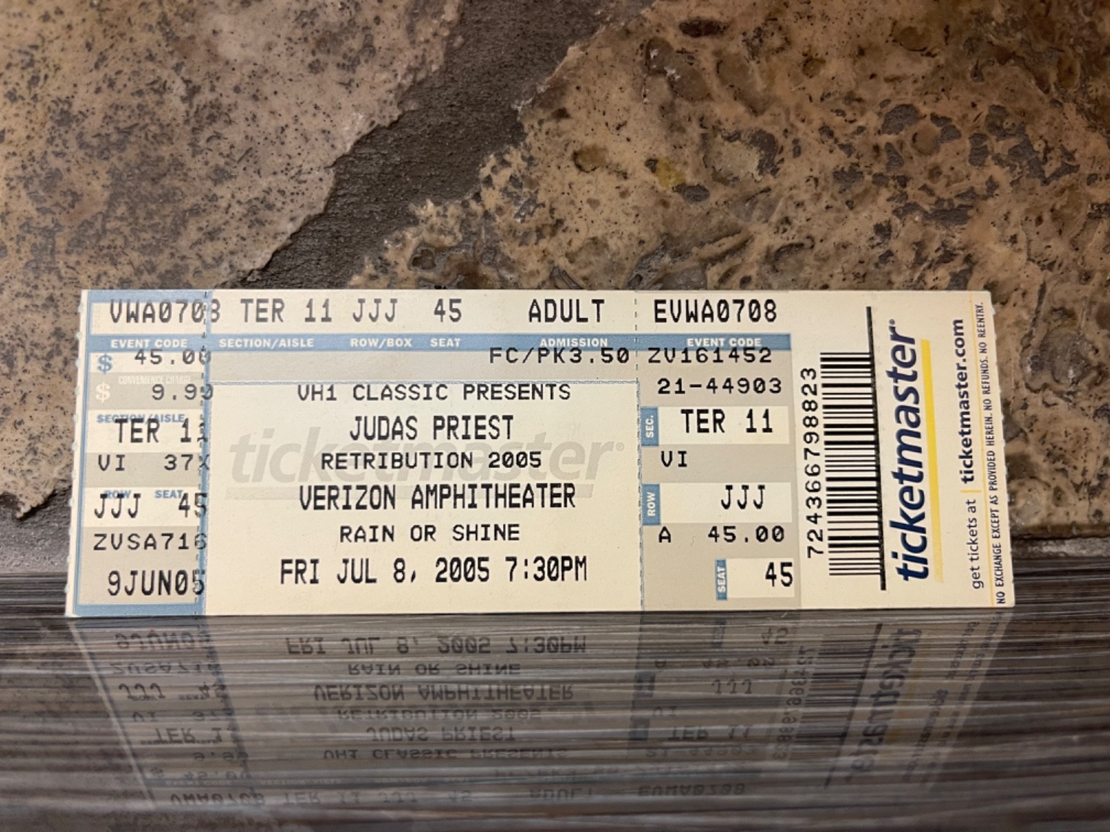 2005 Judas Priest - Retribution Ticket Stub 7/8/2005 - Verizon ...