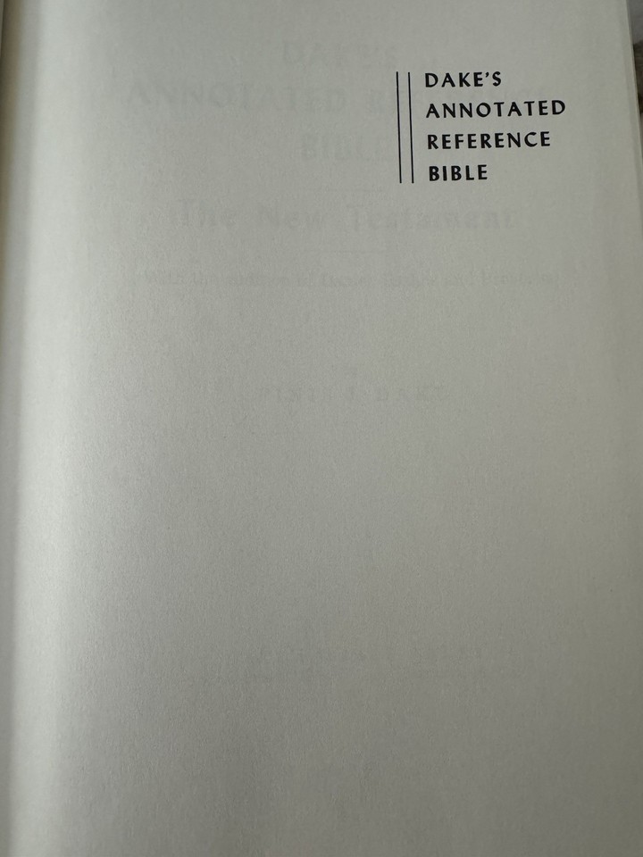 Dake’s Annotated Reference Bible New Testament Finis J. Dake 1963 HC | eBay