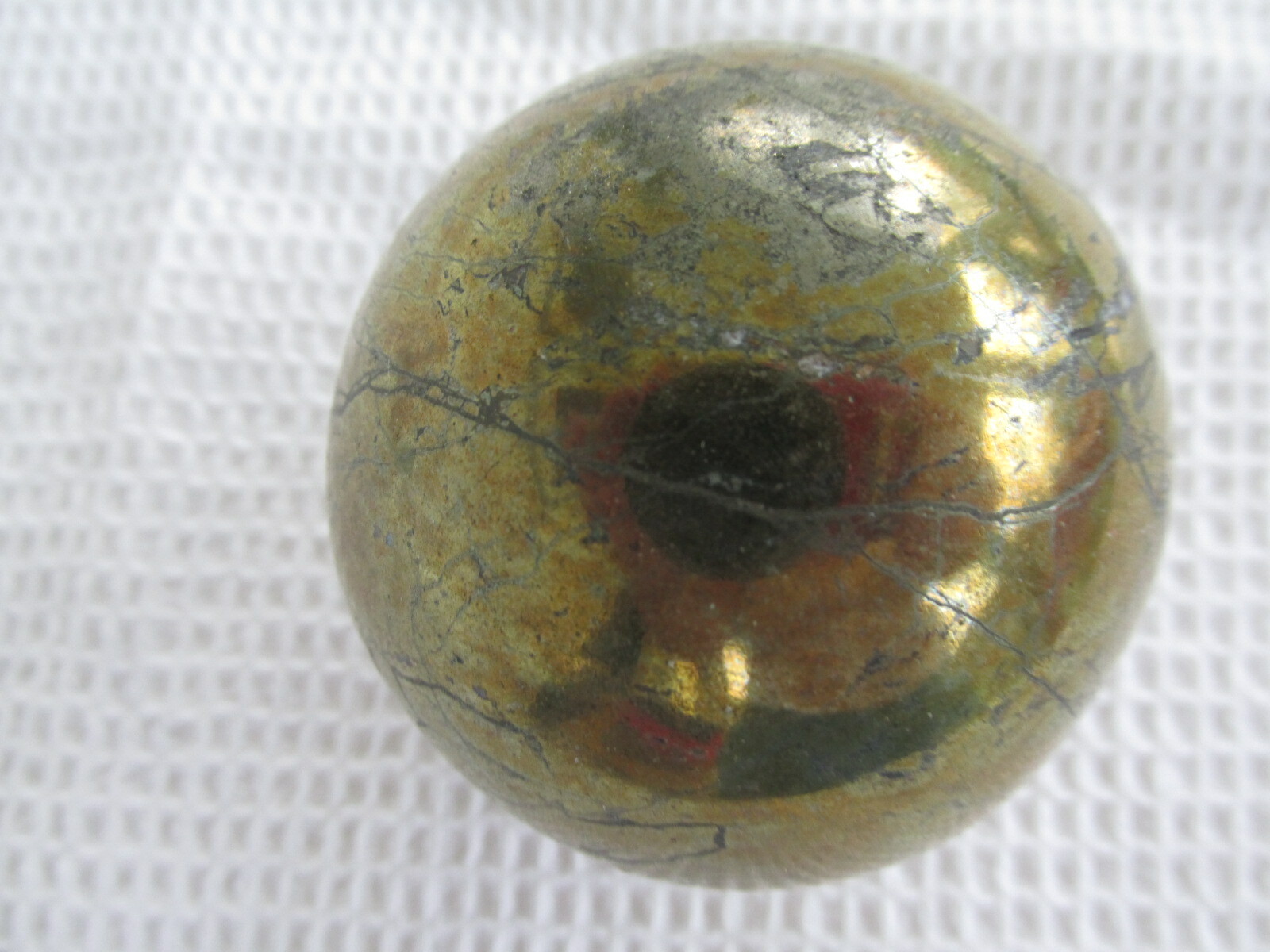 Pyrit Kugel Katzengold ca. 59 mm, 405 Gramm Heilstein Handschmeichler ...