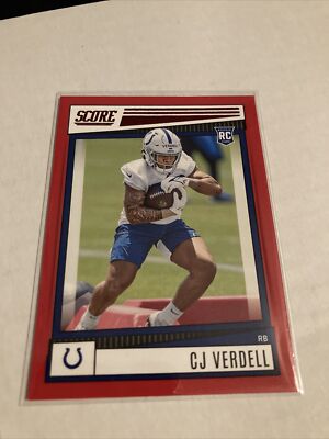 2022 Score Football Red Parallel #392 CJ Verdell Rc Colts | eBay