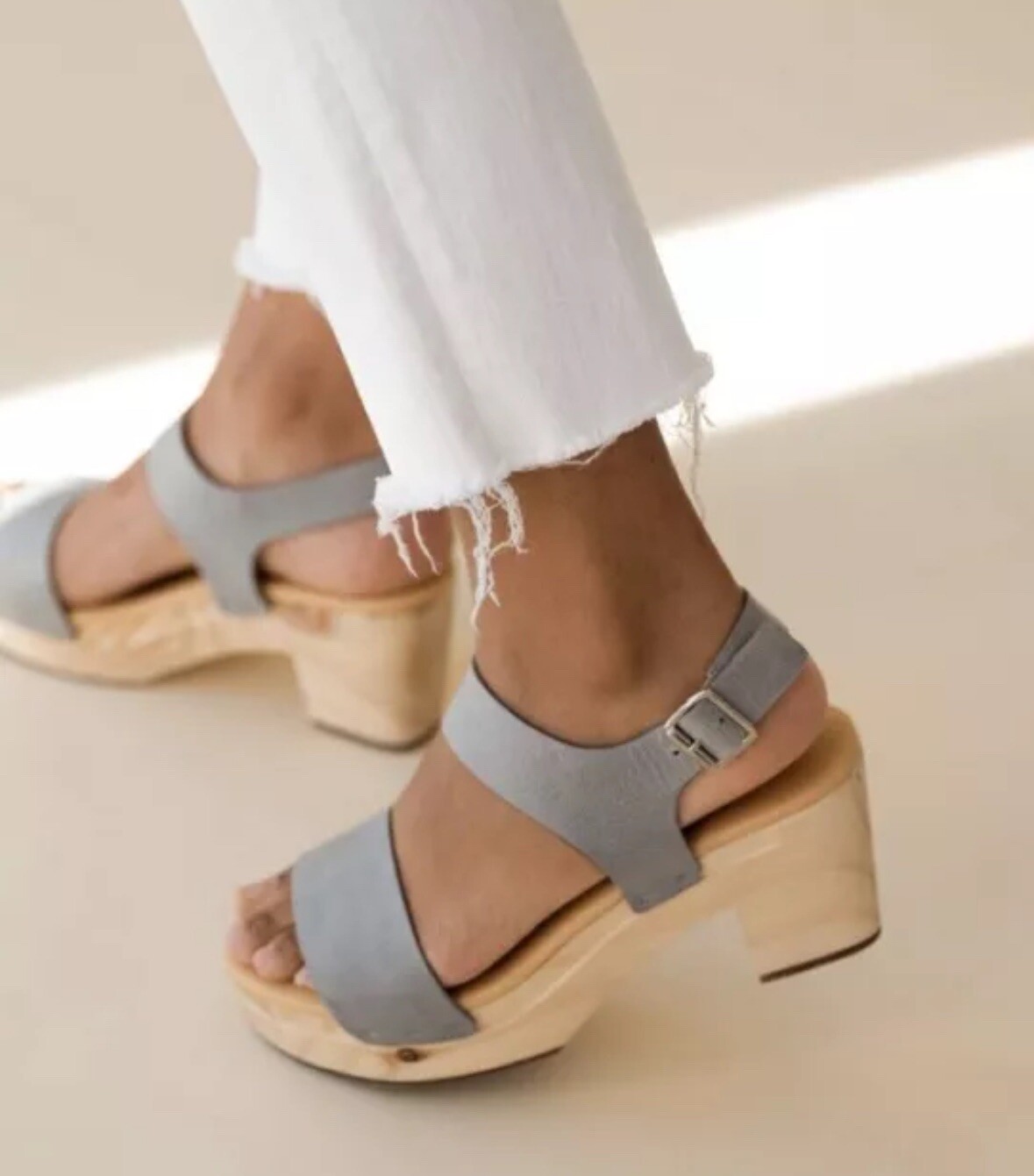 Nisolo All Day Open Toe Clog Sky Grey 8.5 | eBay
